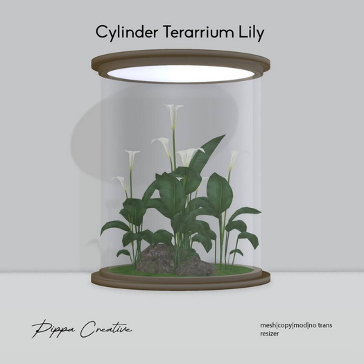 Second Life Marketplace - PC Cylinder Lily Terrarium
